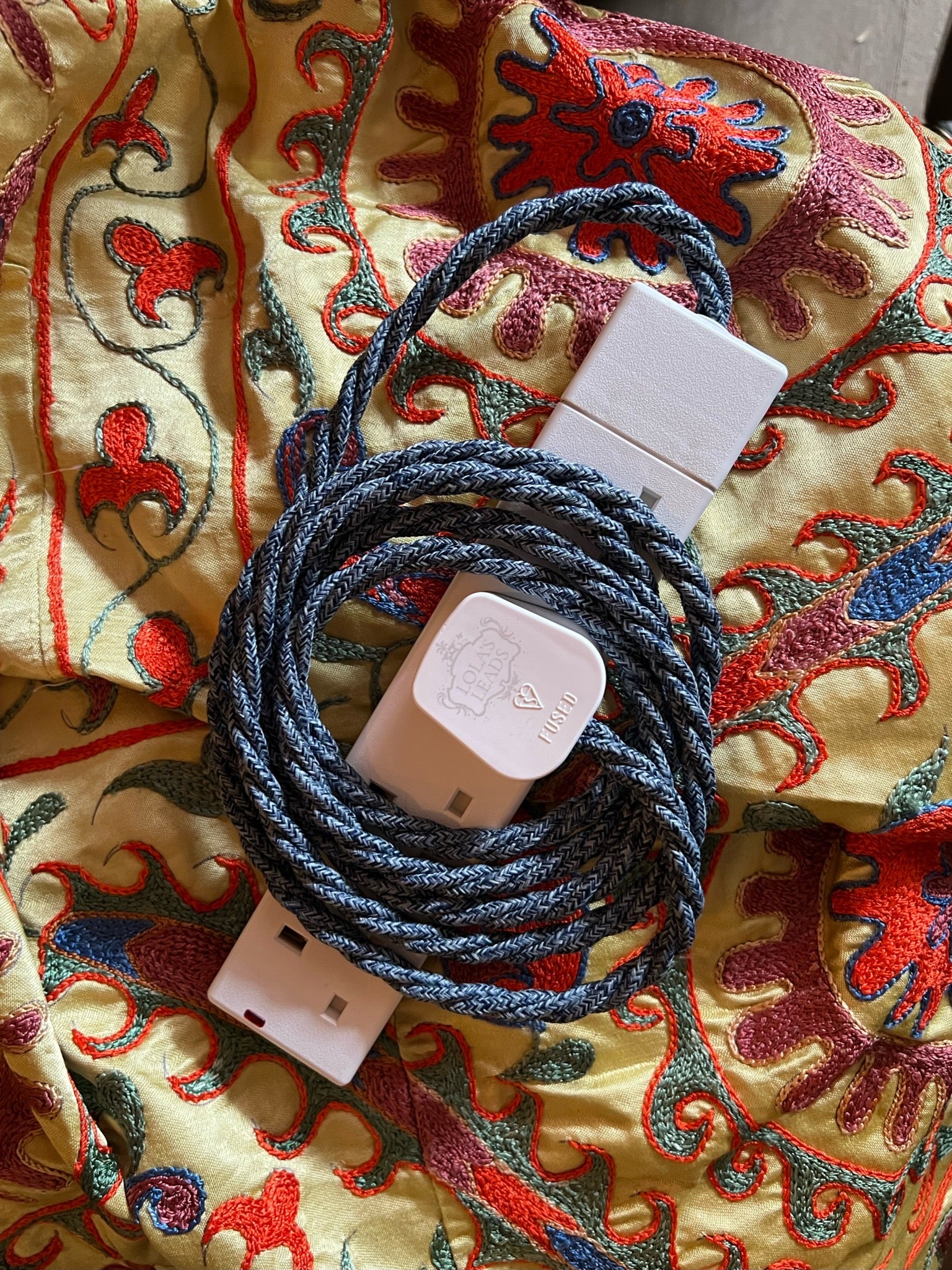 Lola's Leads | Curated collection | Coloured Fabric Extension Cables ...