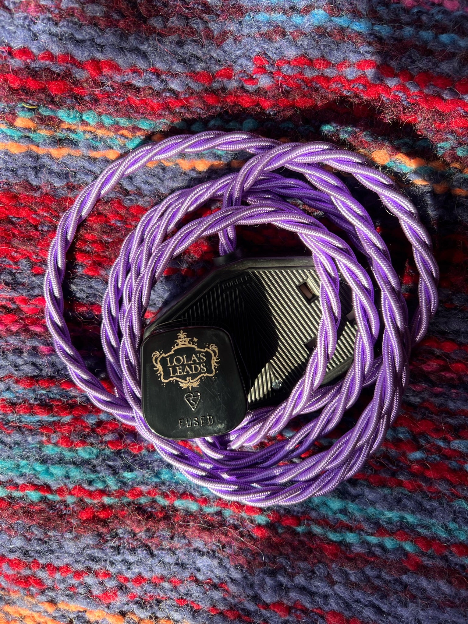 Lola's Leads Fabric Extension Lead in Violet 1m-50m 2-6 Gang – Lolas Leads